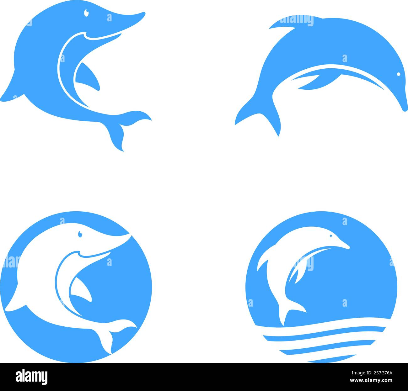 Dolphin logo icon vector flat design template Stock Vector Image & Art ...