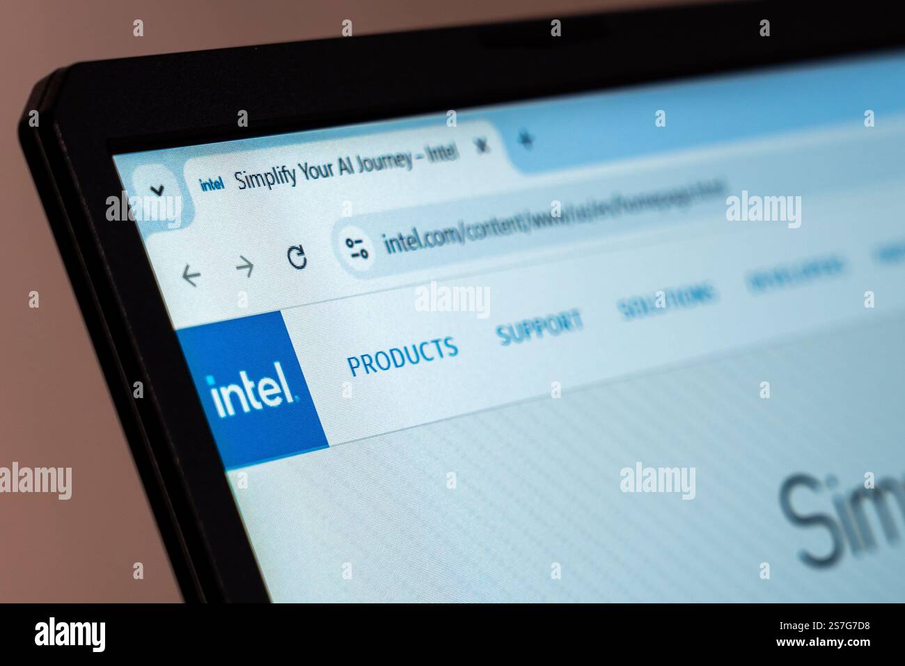 New York, USA - January 19, 2025: Intel website featuring products ...
