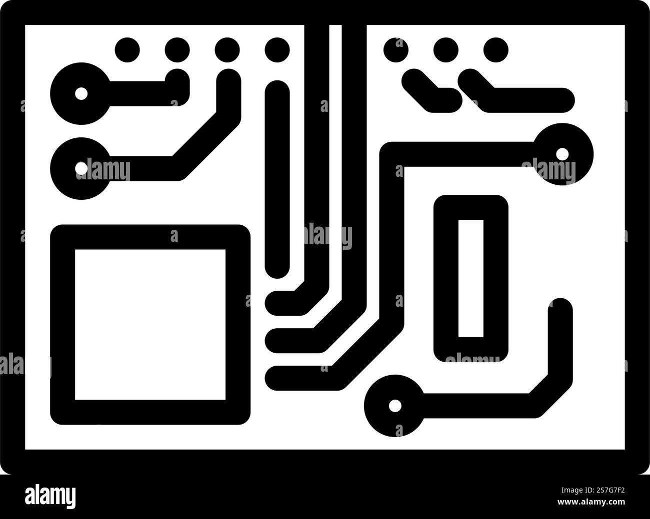 pcb board electronic component line icon vector. pcb board electronic ...
