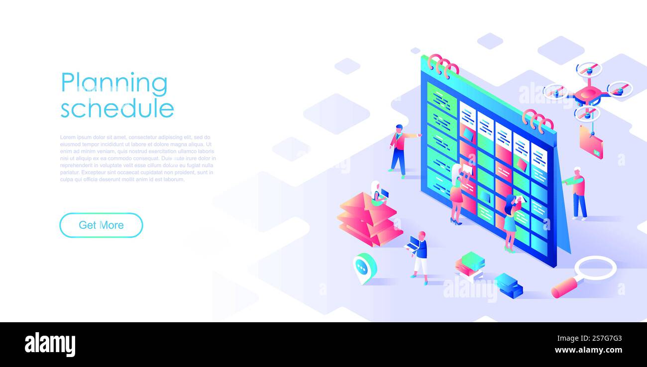 Modern flat design isometric concept of Planning Schedule for banner ...