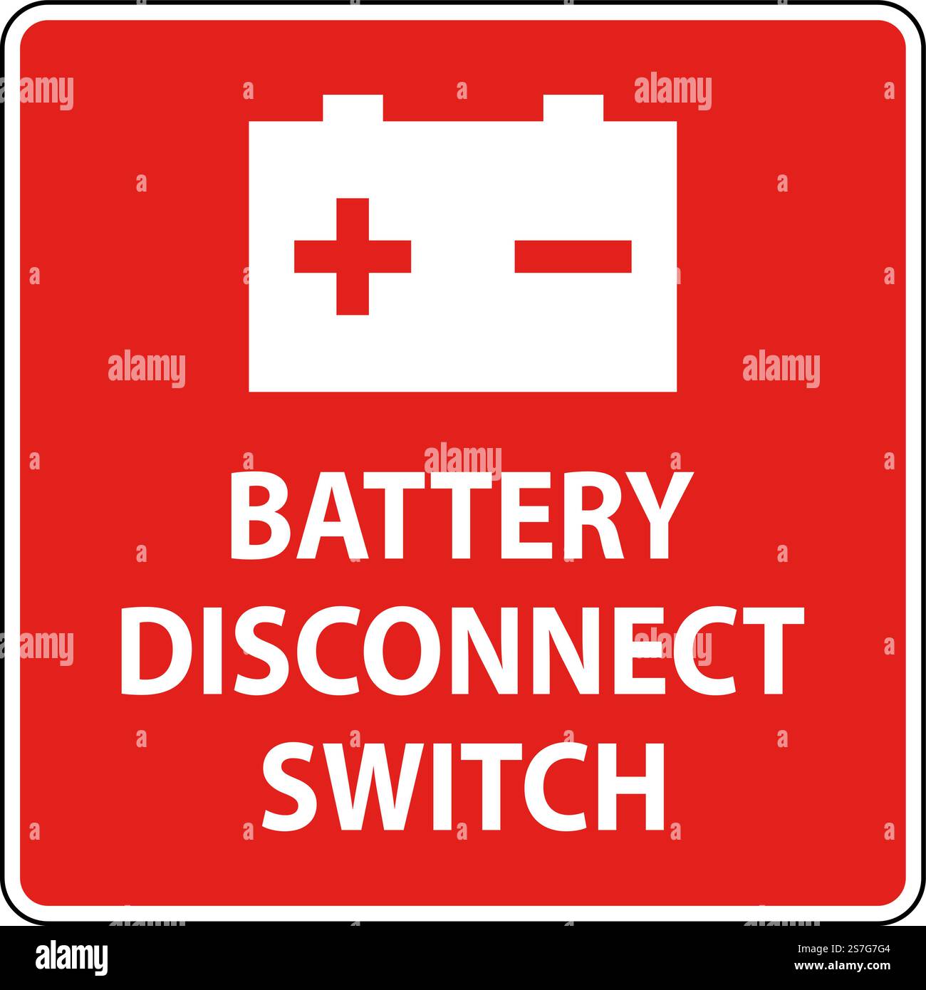 Battery Disconnect Switch Sign On White Background Stock Vector Image ...