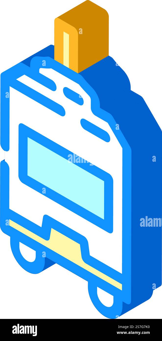 dc motor electronic component isometric icon vector. dc motor ...