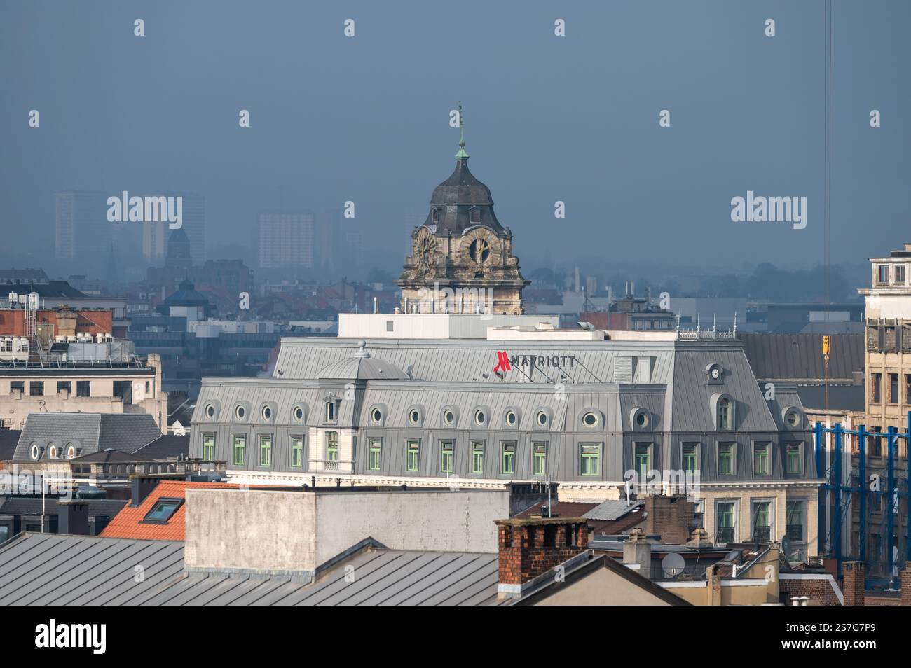 The Marriott hotel at Brussels Grand Place with rooftop view over ...