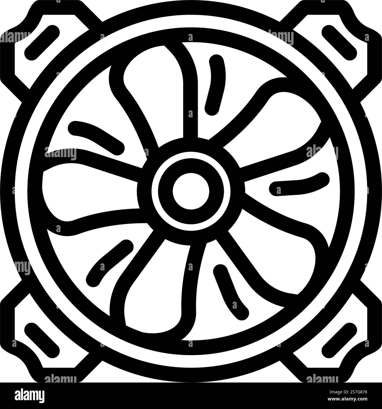 fans gaming pc line icon vector. fans gaming pc sign. isolated contour ...