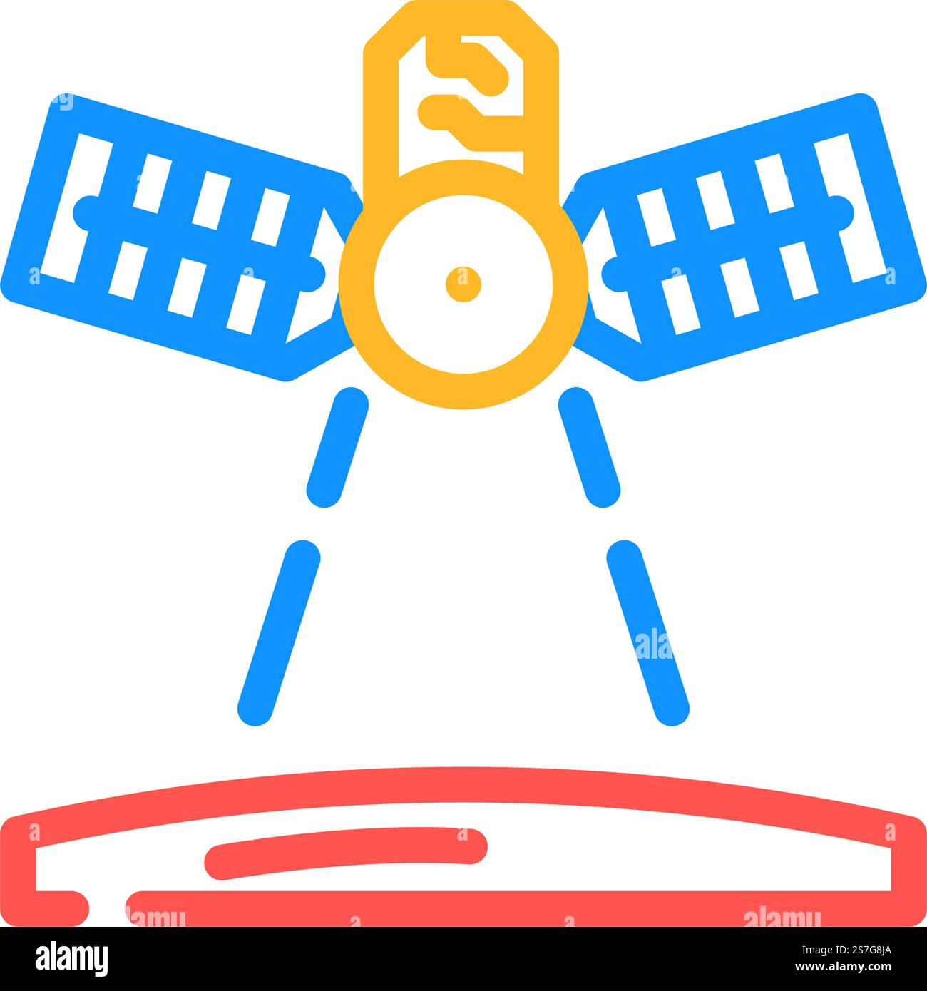 mars reconnaissance orbiter planet color icon vector. mars ...