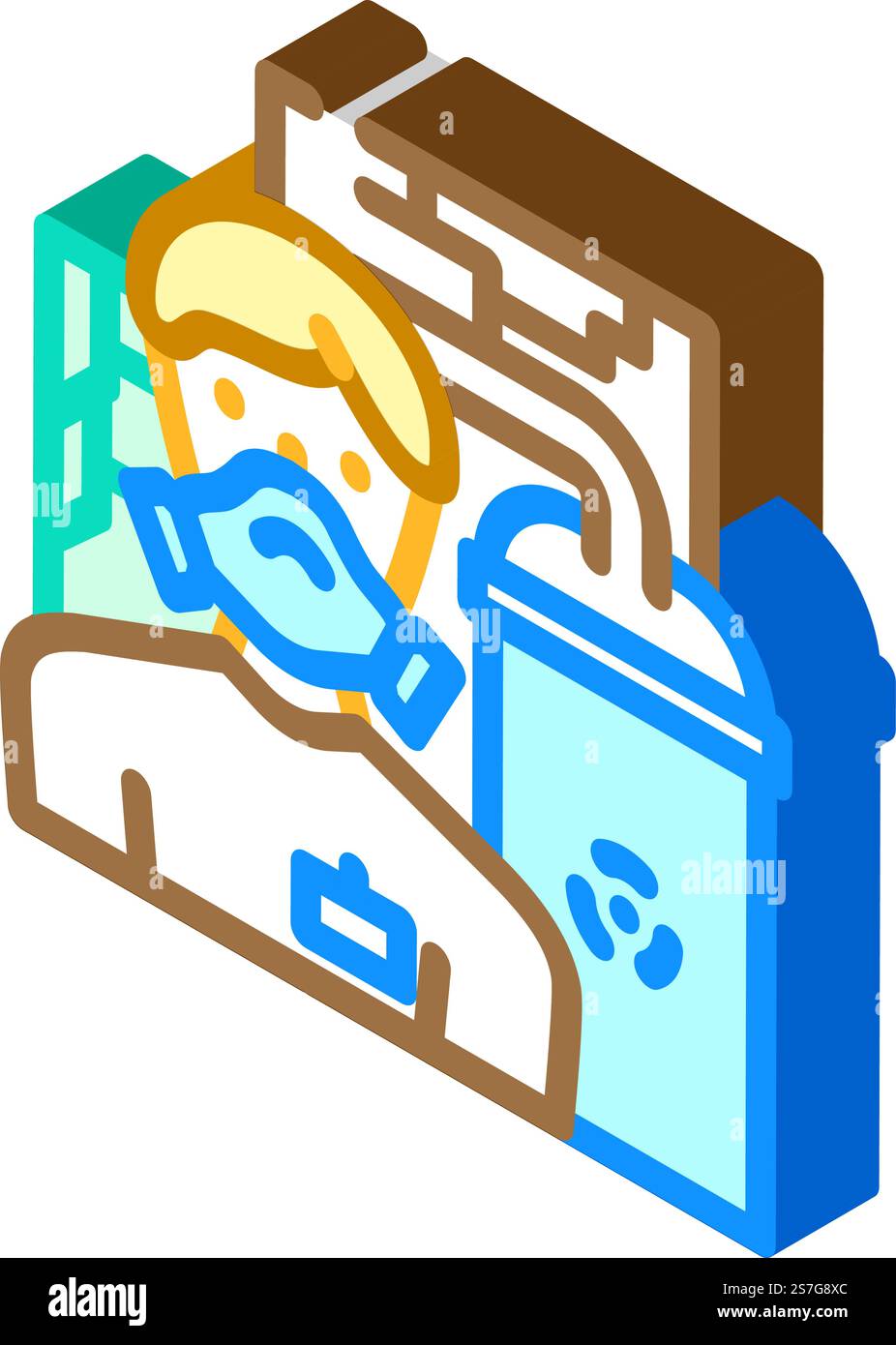 nuclear power plant worker energy isometric icon vector. nuclear power ...
