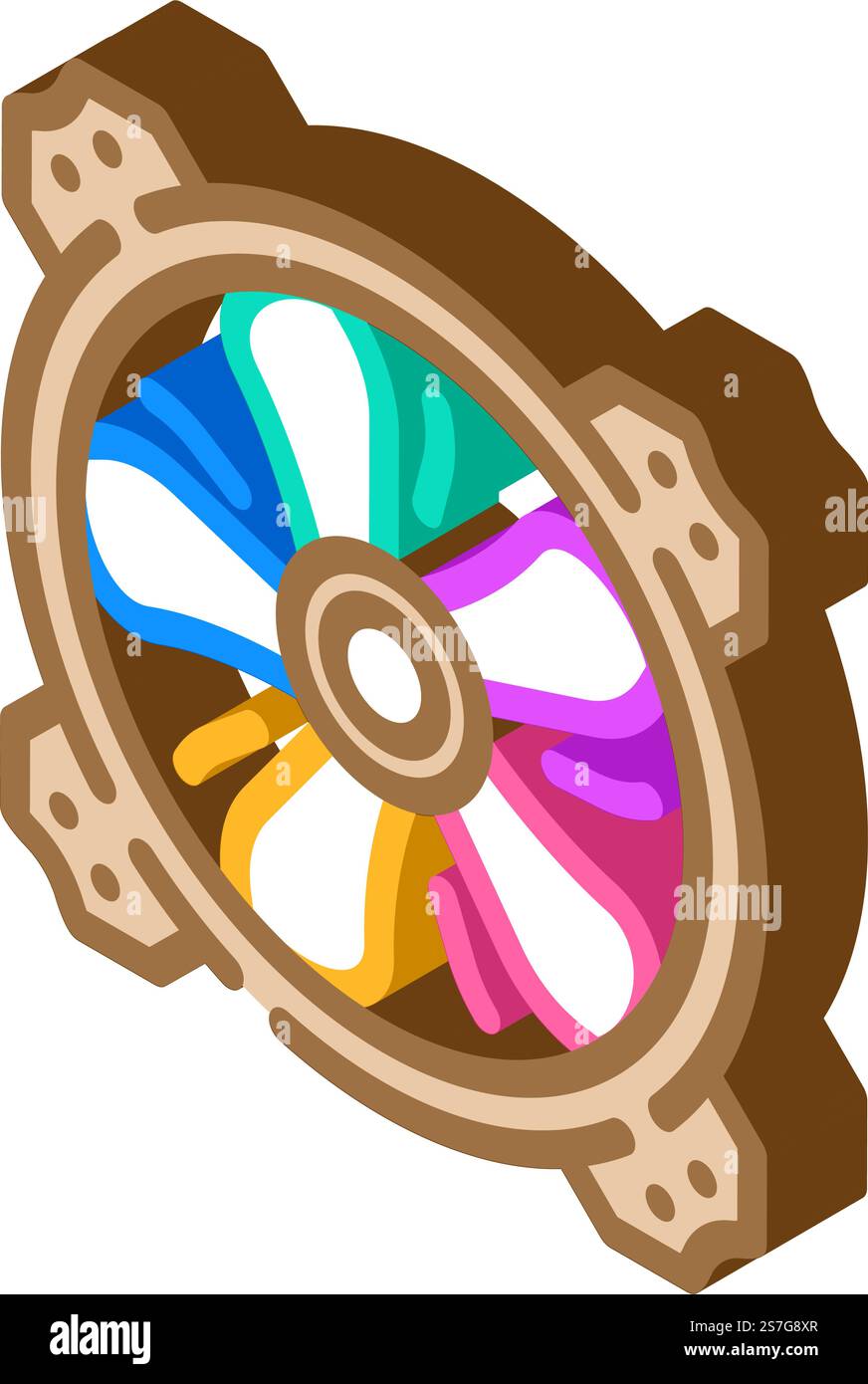 fans gaming pc isometric icon vector. fans gaming pc sign. isolated ...