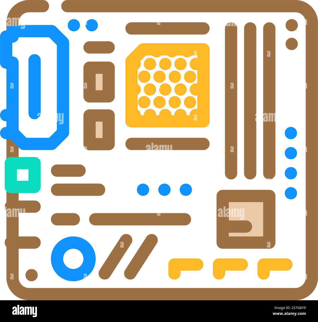 motherboard gaming pc color icon vector. motherboard gaming pc sign ...