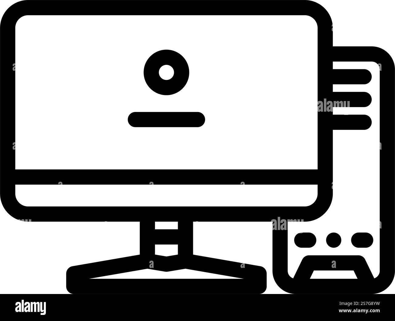 desktop gaming pc line icon vector. desktop gaming pc sign. isolated ...