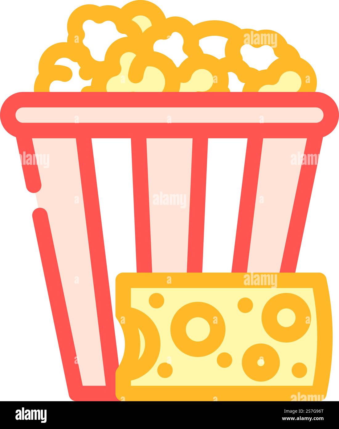 cheese popcorn food color icon vector. cheese popcorn food sign ...