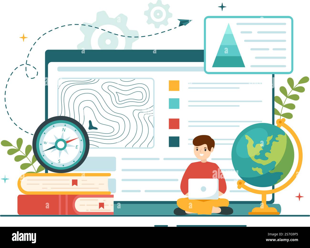 Geologist Vector Illustration with Soil Analysis and Features of the ...