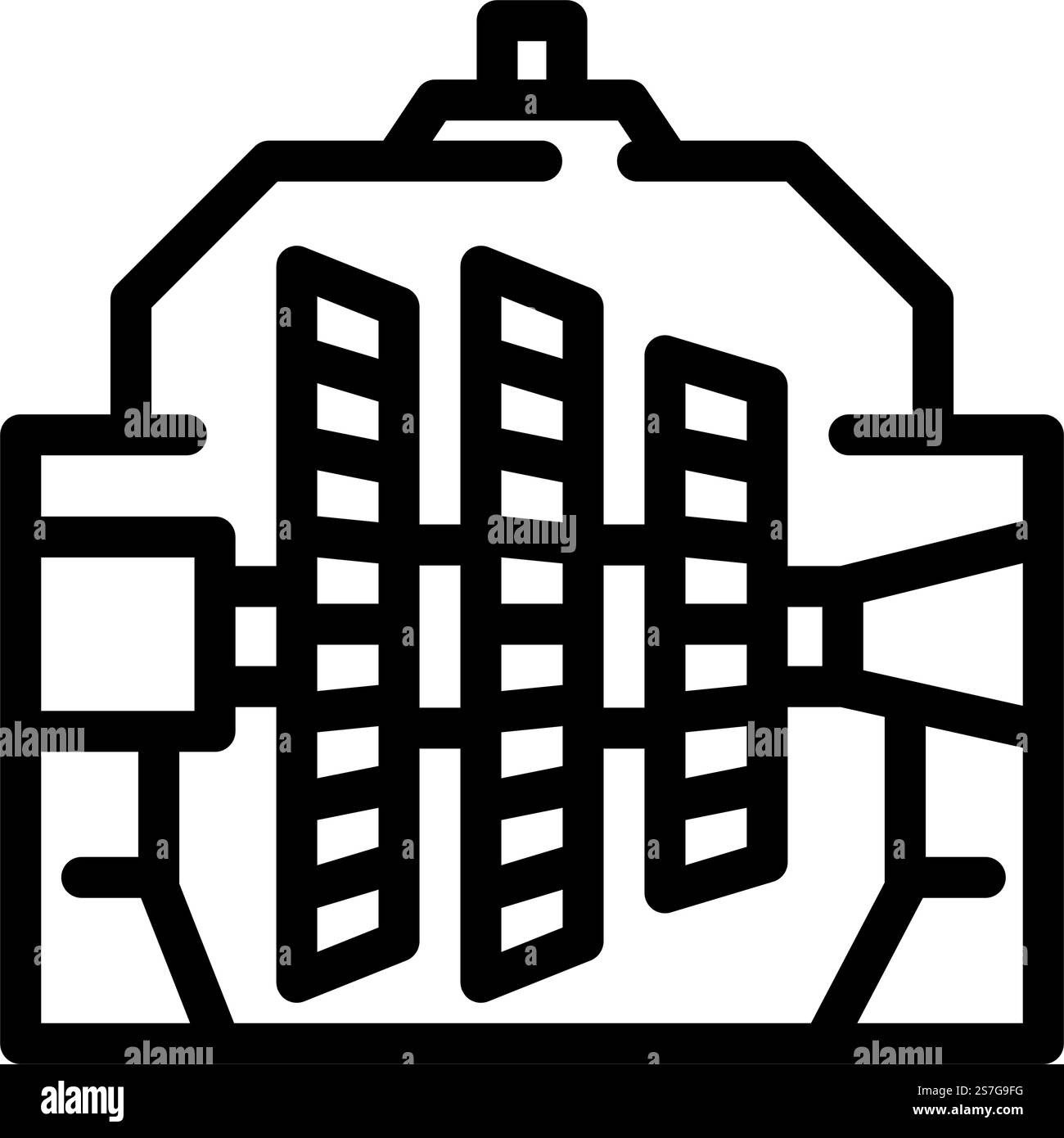 steam turbine nuclear energy line icon vector. steam turbine nuclear ...