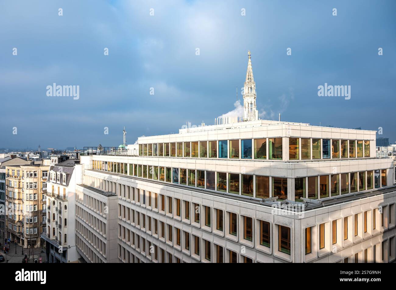 High angle view over the ULB Lombard Site, the university faculty of ...