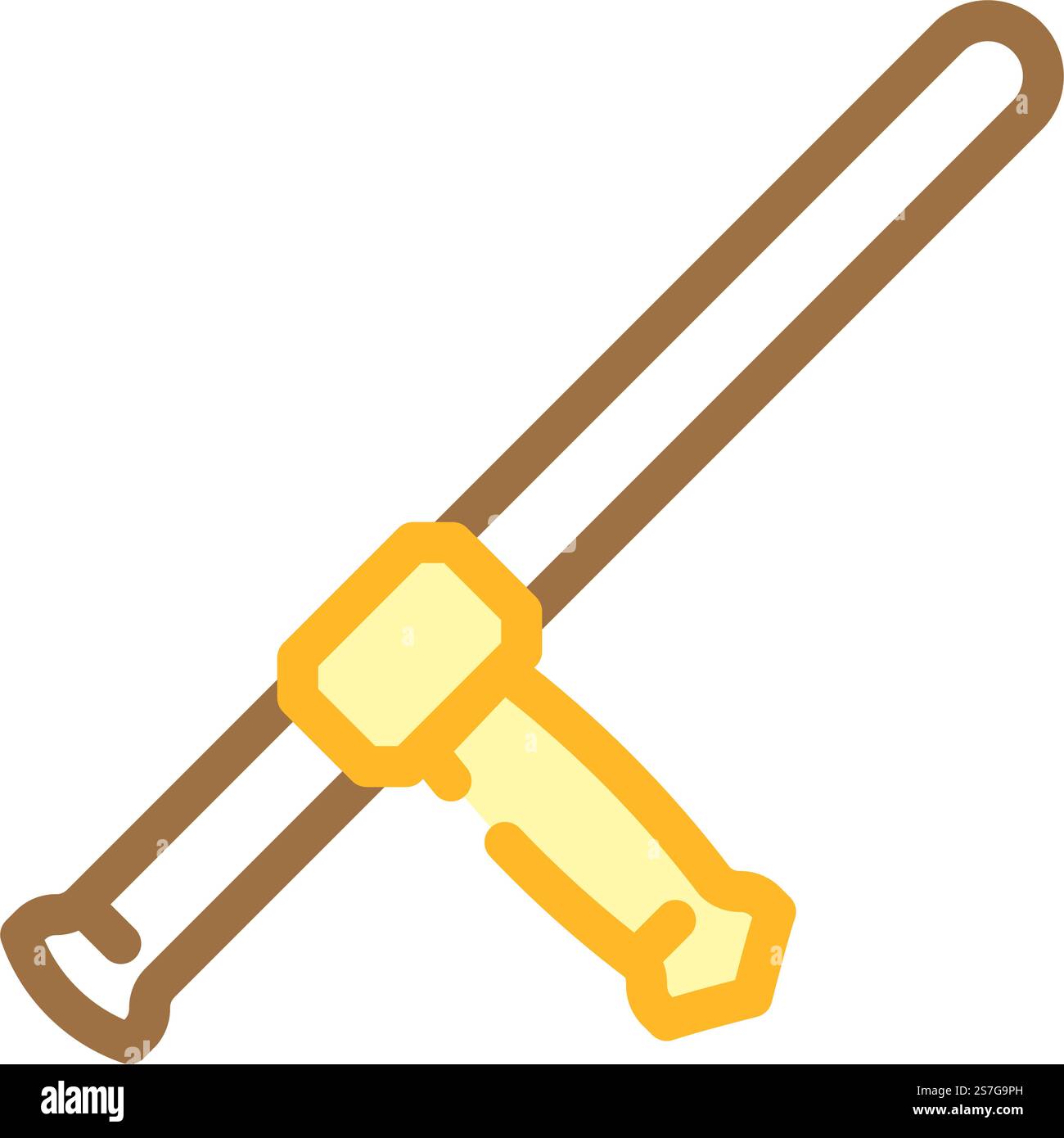 tonfa weapon military color icon vector. tonfa weapon military sign ...