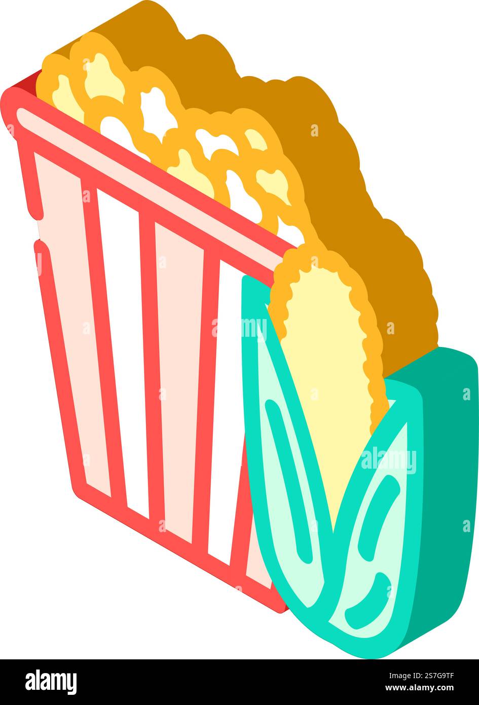 popcorn corn yellow isometric icon vector. popcorn corn yellow sign ...