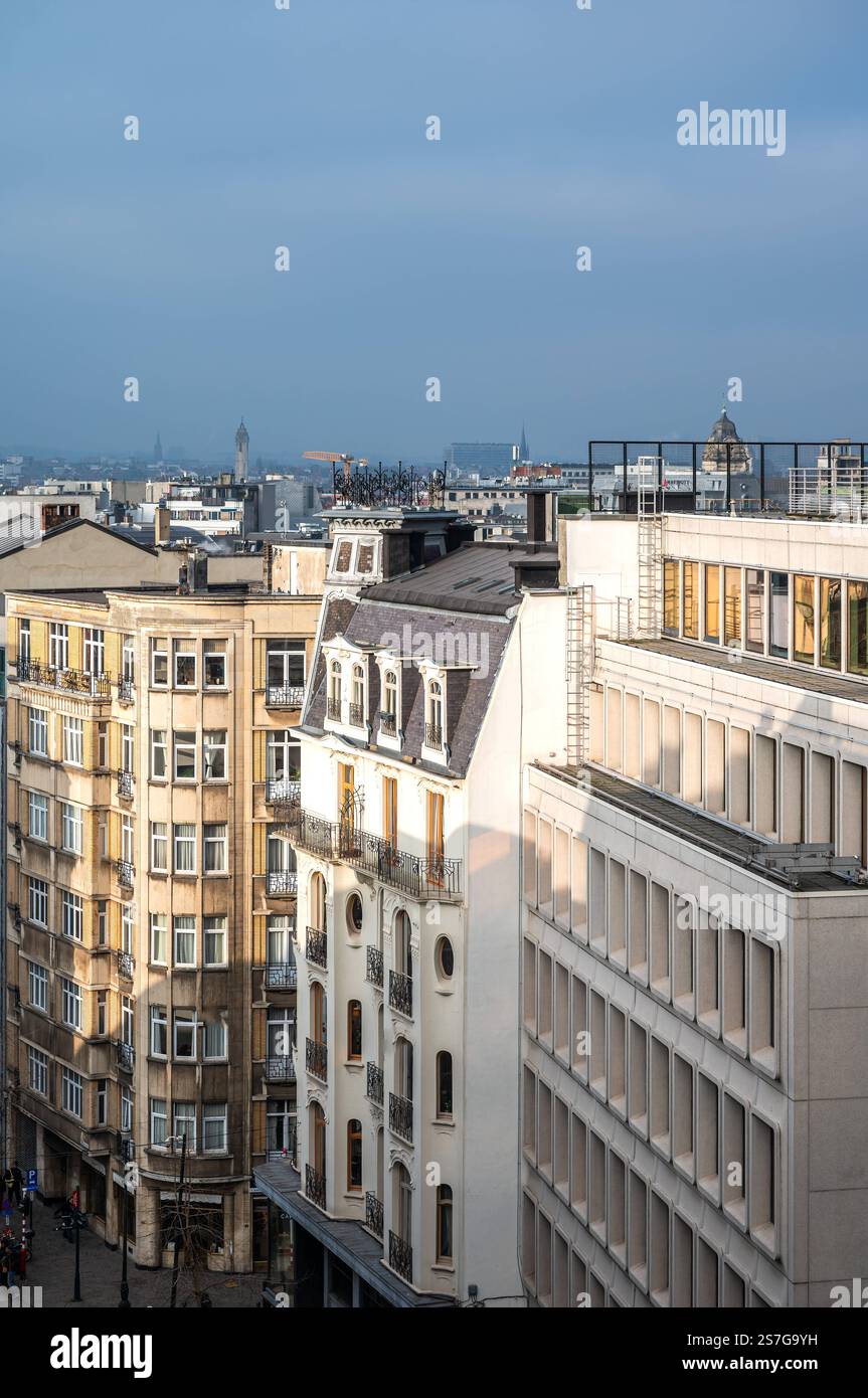 High angle view over the ULB Lombard Site, the university faculty of ...