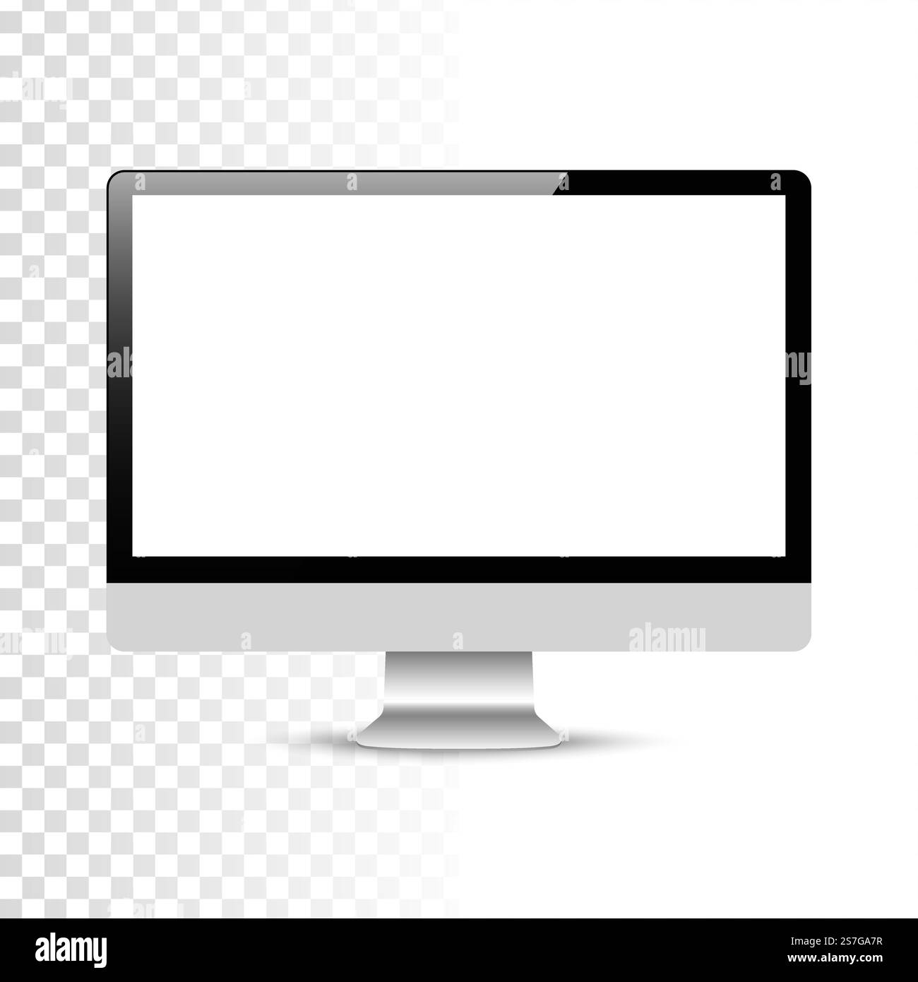 Realistic computer or Pc monitor isolated on background. Vector mockup ...