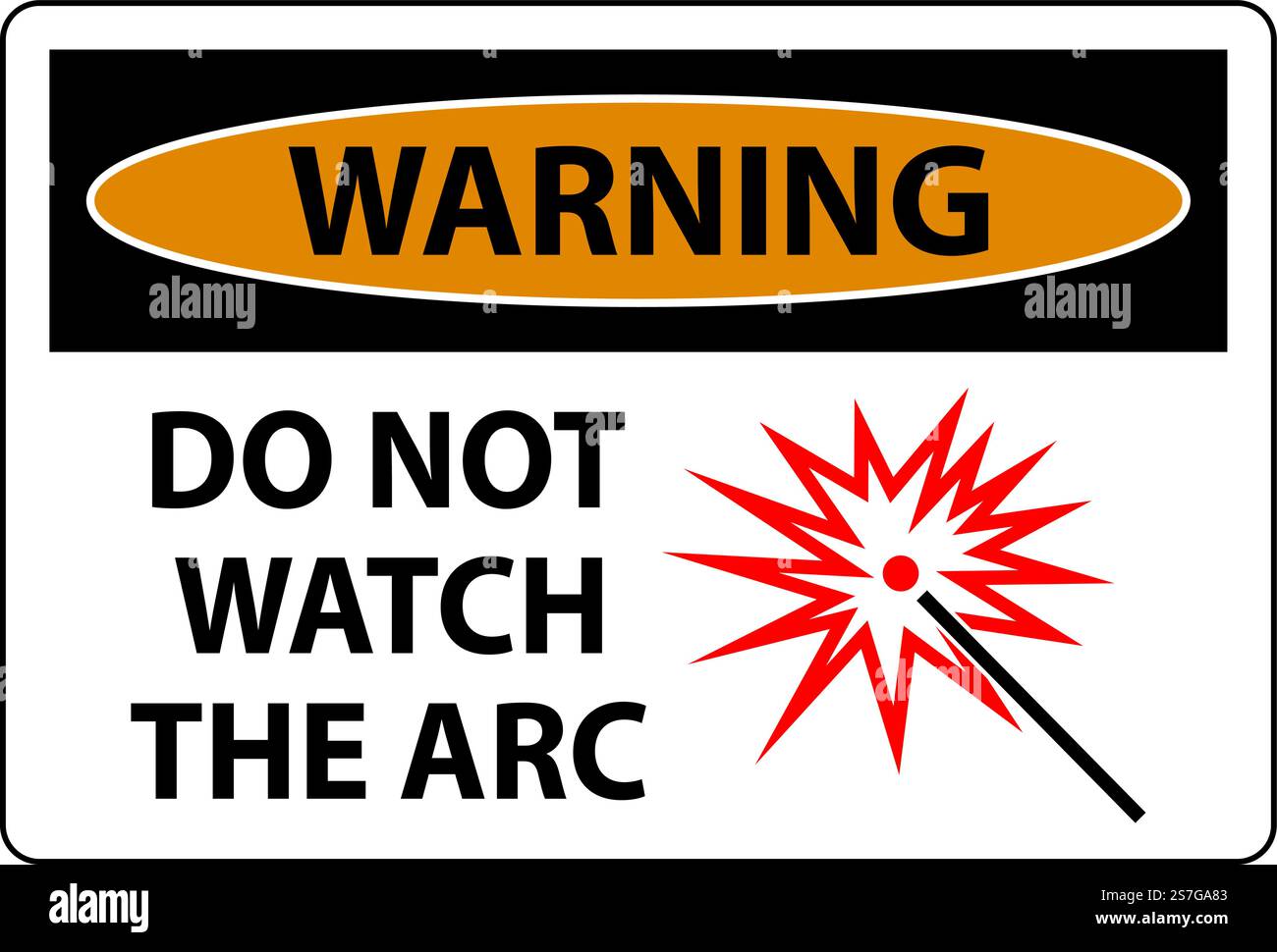 Warning Sign Do Not Watch The Arc Symbol Stock Vector Image & Art - Alamy