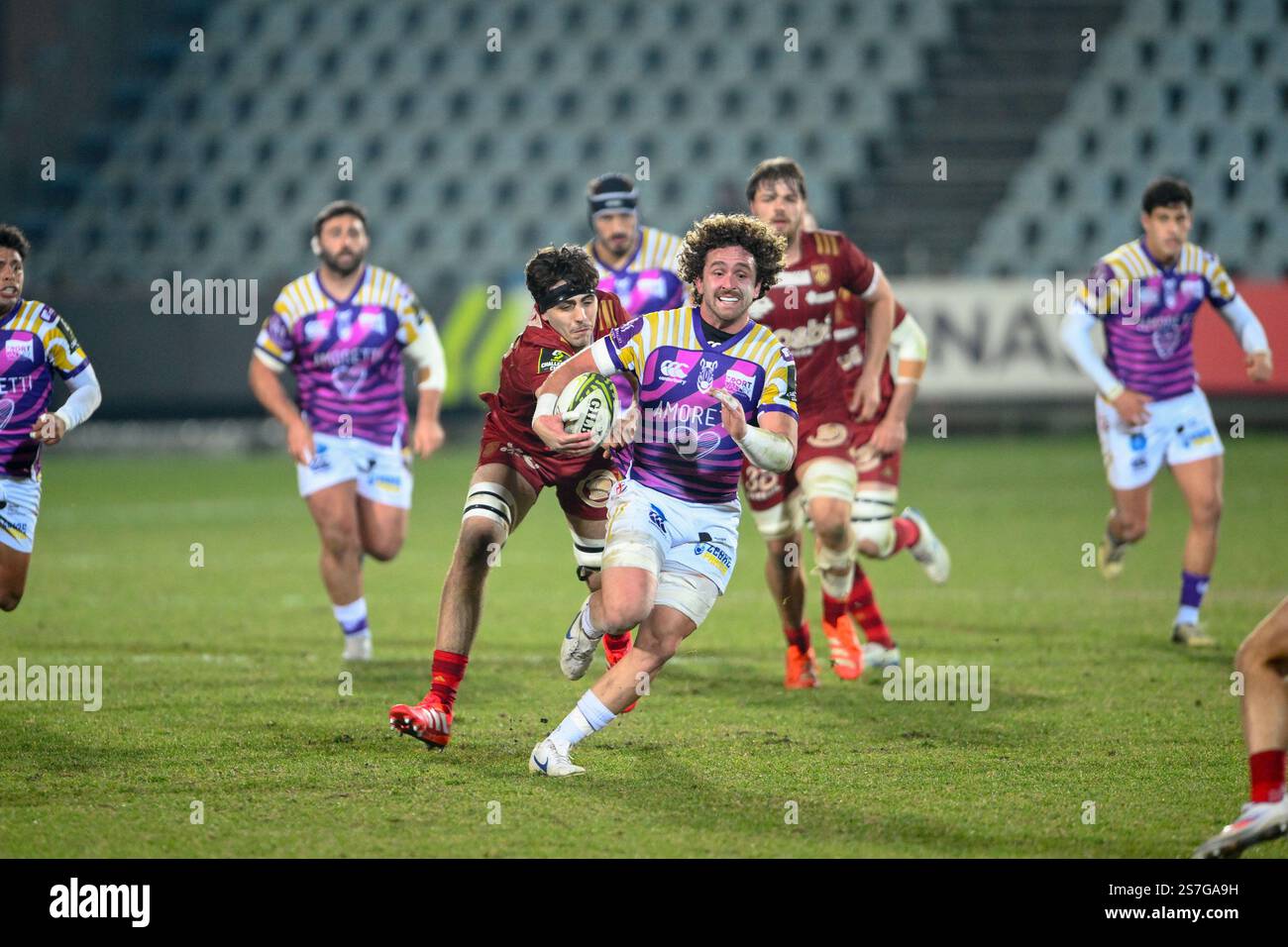 Parma, Italy. 19th Jan, 2025. Bautista Stavile ( Zebre Parma ) Bastien ...