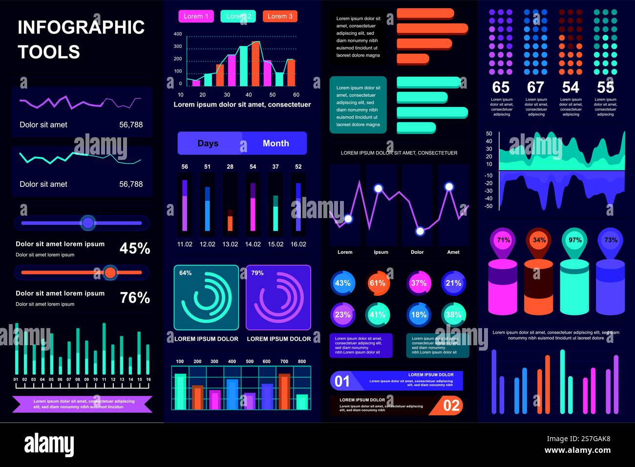 Bundle infographic UI, UX, KIT elements. Different charts, diagrams, workflow, flowchart ...