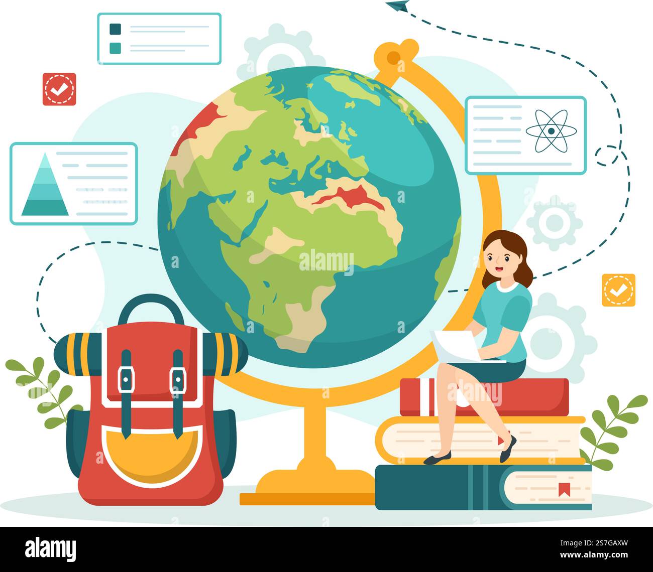 Geologist Vector Illustration with Soil Analysis and Features of the ...