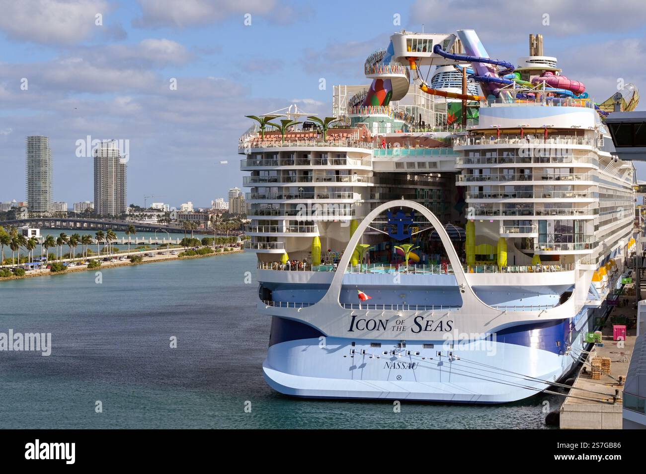 Miami, Florida, USA - 4 January 2025: Rear view of the world's biggest ...