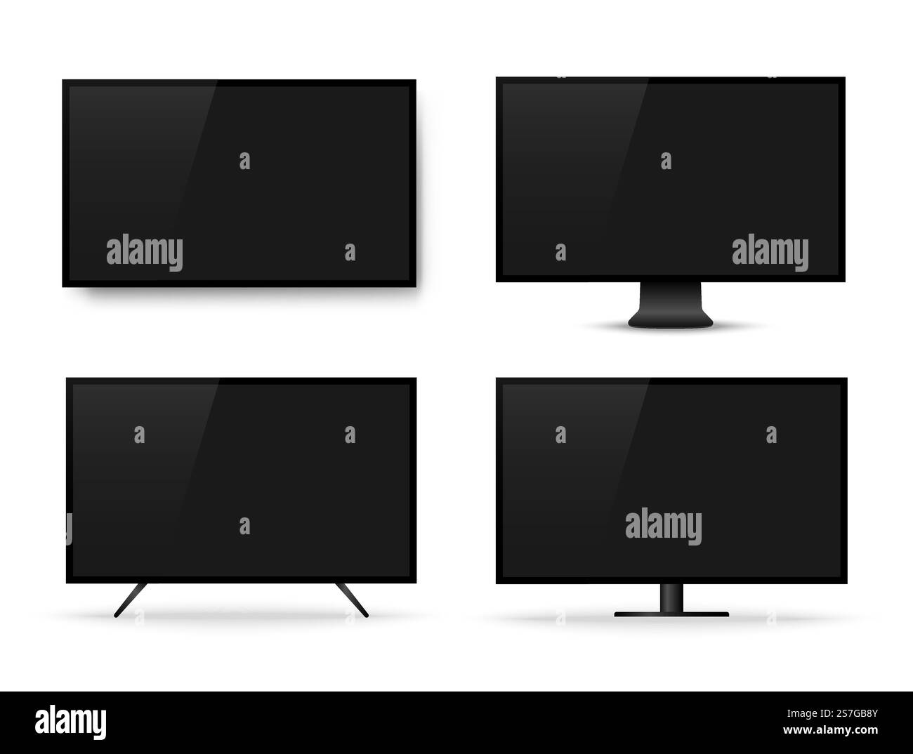 Realistic television screen on background. TV, modern blank screen lcd ...