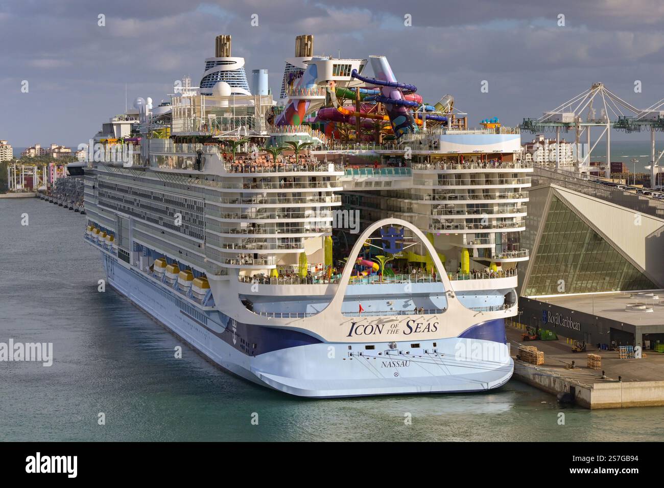 Miami, Florida, USA - 4 January 2025: Rear view of the world's biggest ...