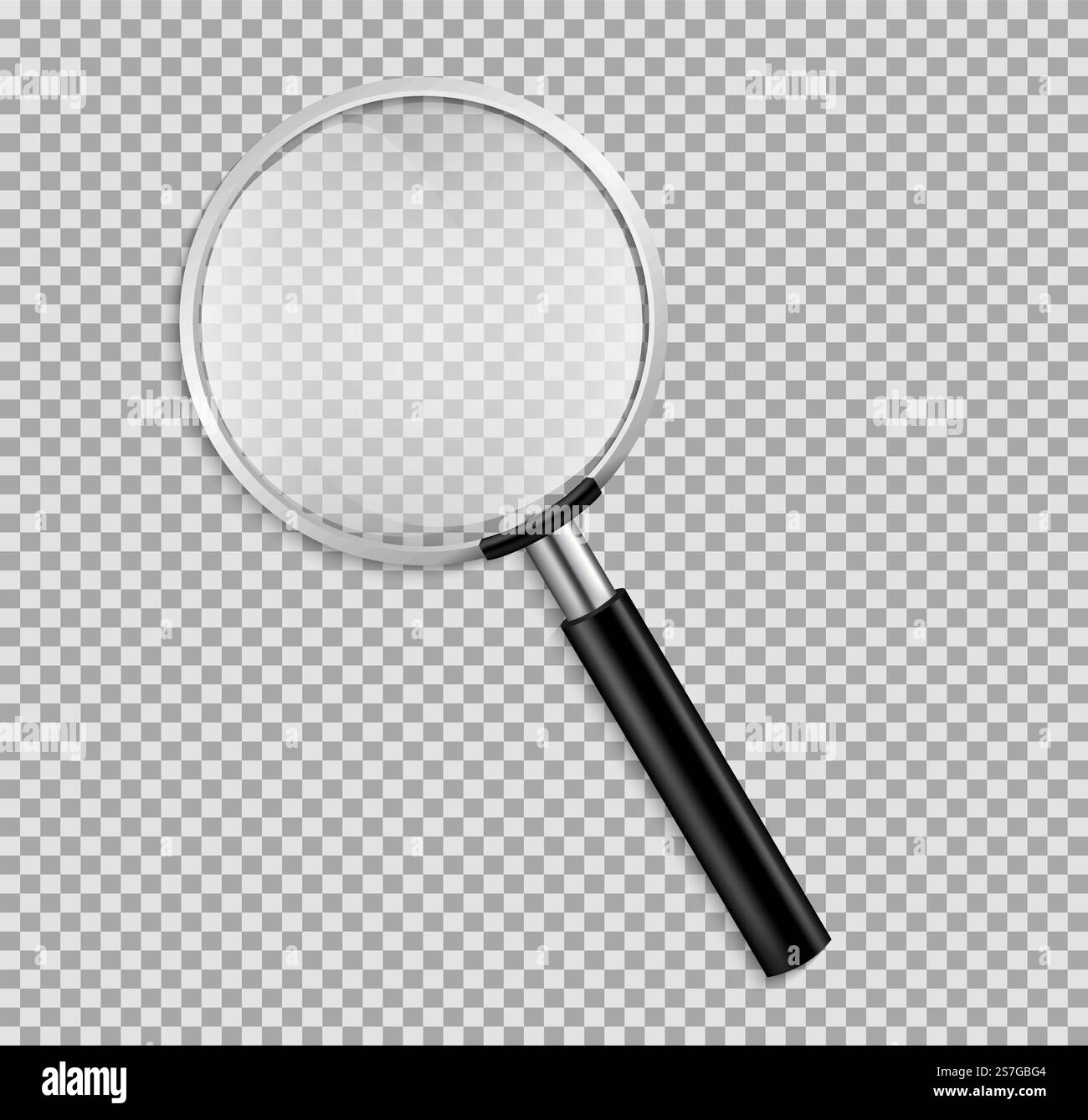 Realistic Magnifying glass vector isolated vector illustration on transparent background Stock ...