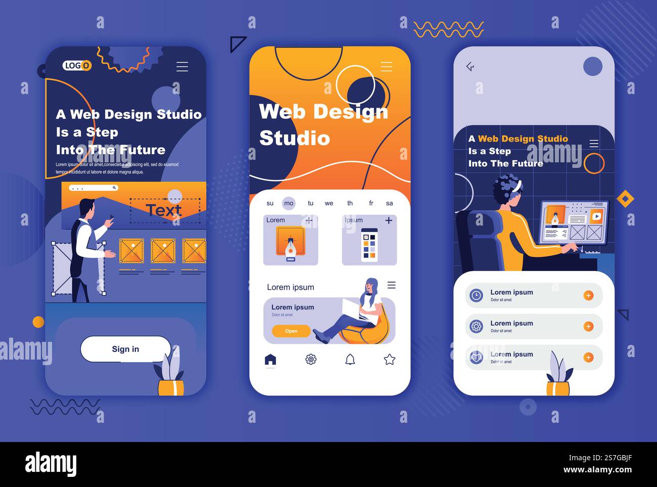 Web design studio unique design kit for social networks stories ...