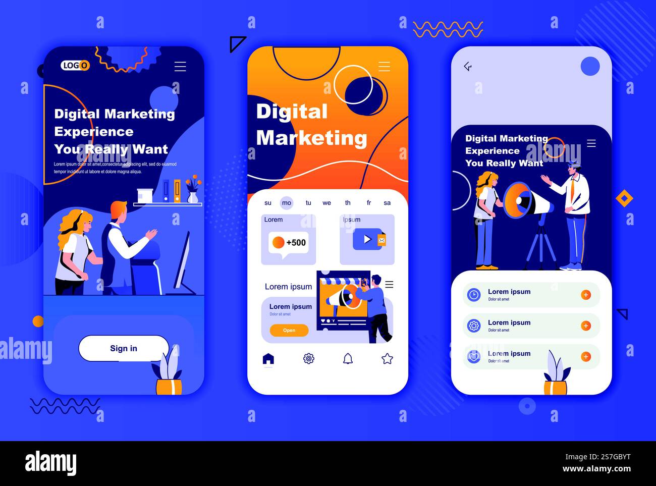 Digital marketing unique design kit for social networks stories ...