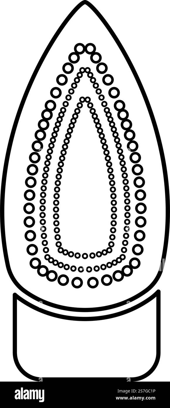Iron soleplate flatiron contour outline line icon black color vector ...