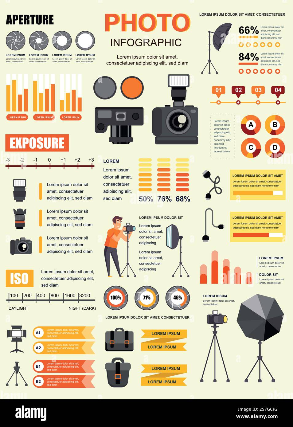 Photo banner with infographic elements. Photographer poster template ...
