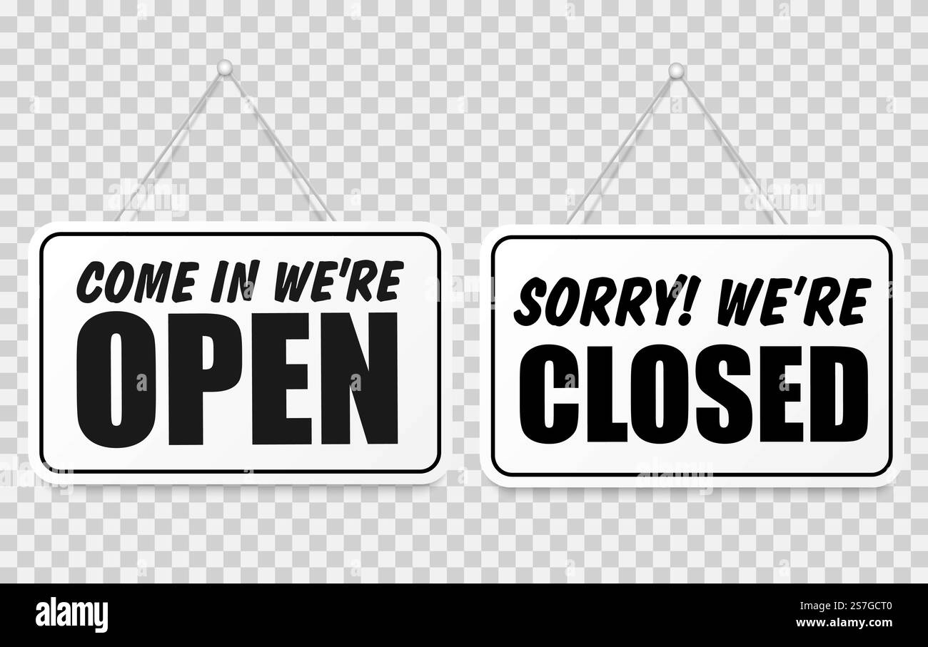 Come in shop open sign Black and White Stock Photos & Images - Alamy