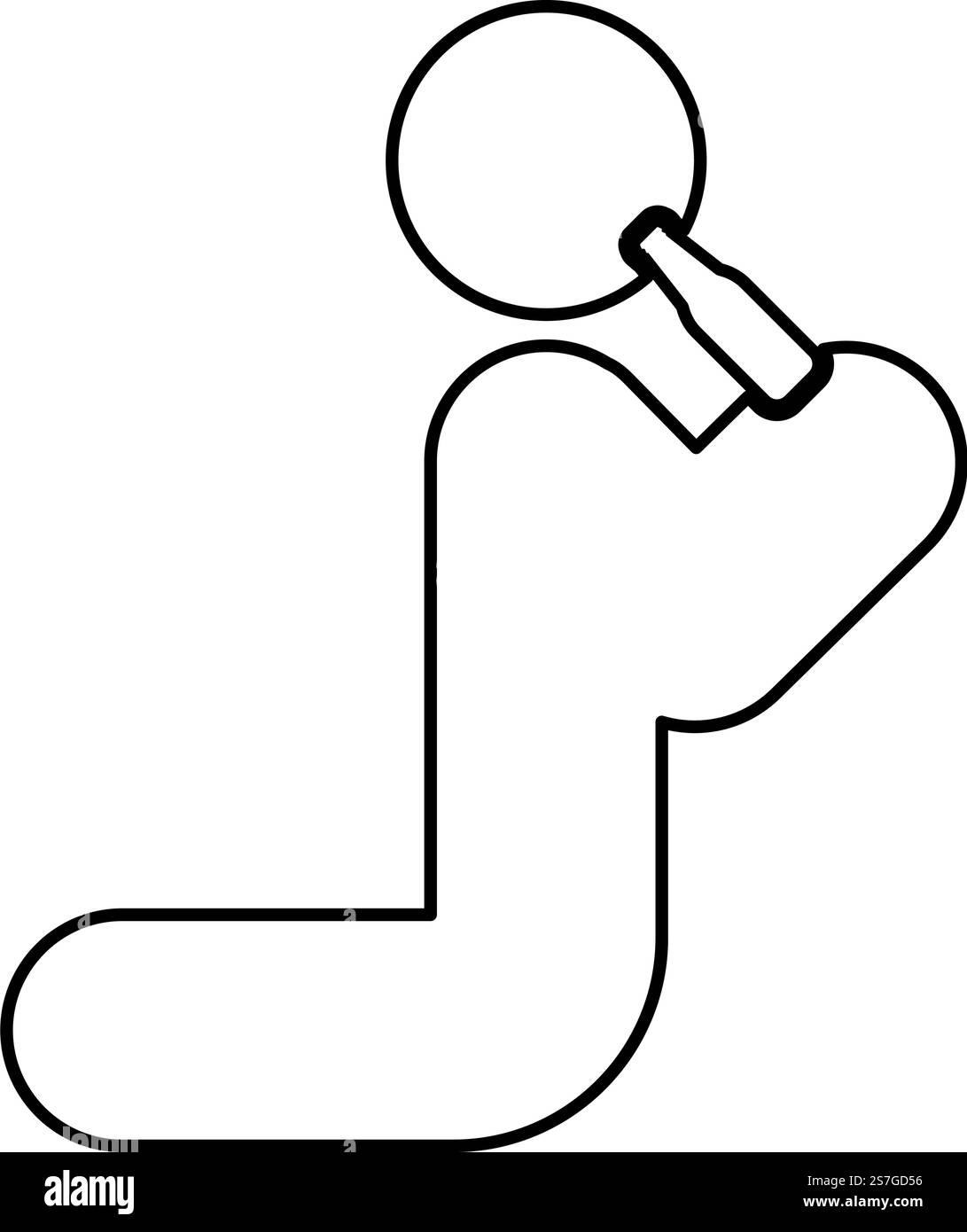 Man human drinking water alcohol beer from bottle knight position ...