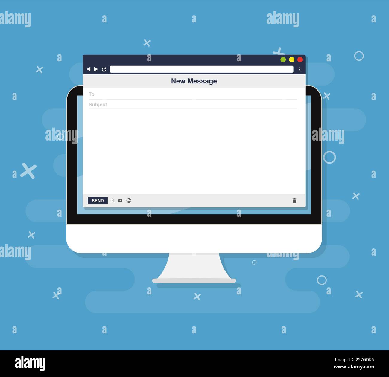 Email template or blank e-mail browser window vector icon Stock Vector ...