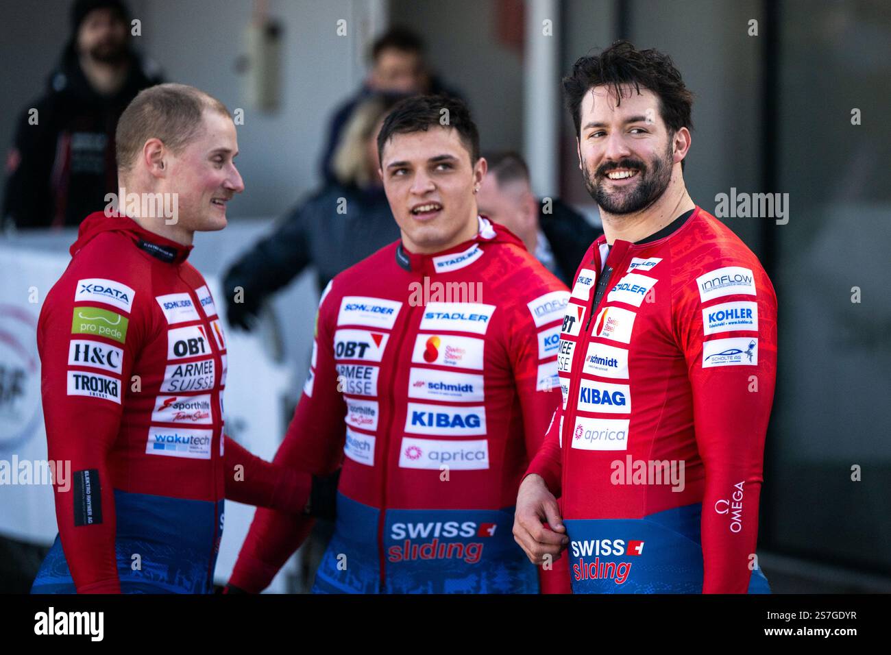 Michael Vogt (Schweiz) und Team, AUT, IBSF Bob Weltcup Innsbruck - Igls ...