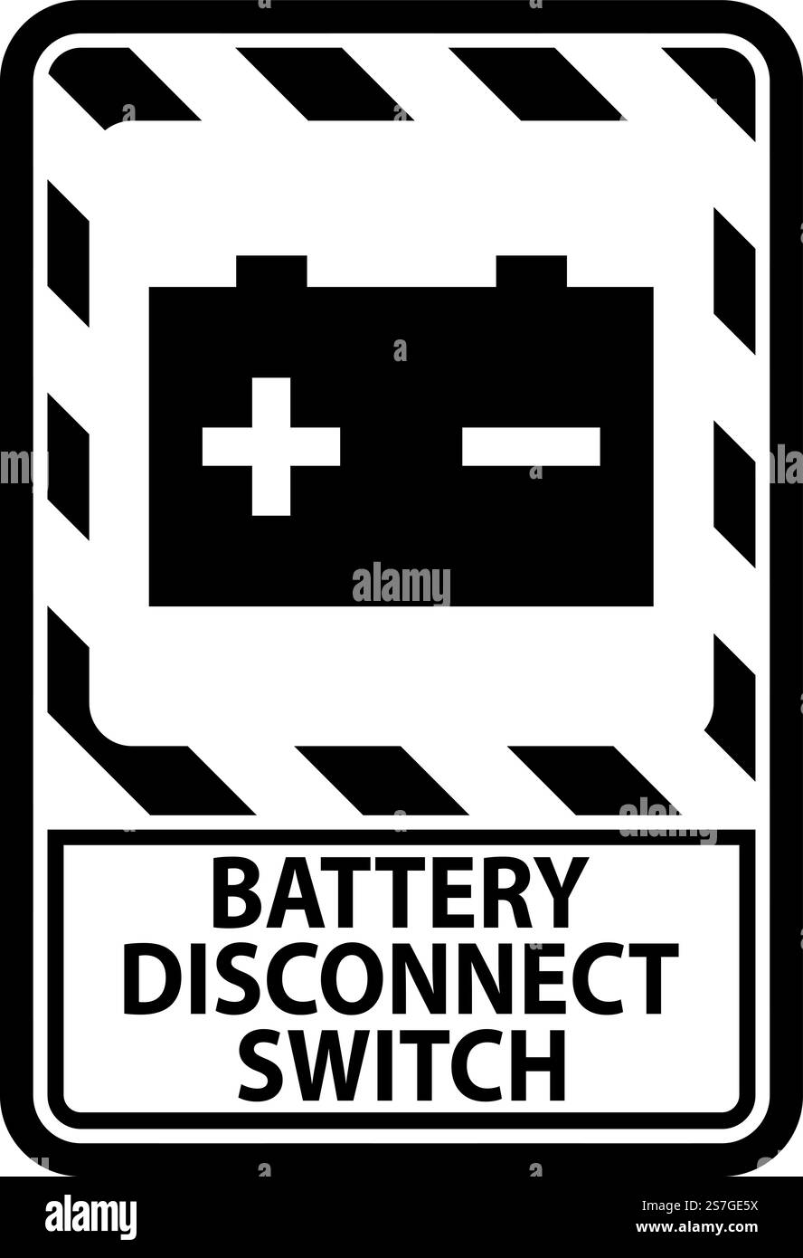 Battery Disconnect Switch Sign On White Background Stock Vector Image ...