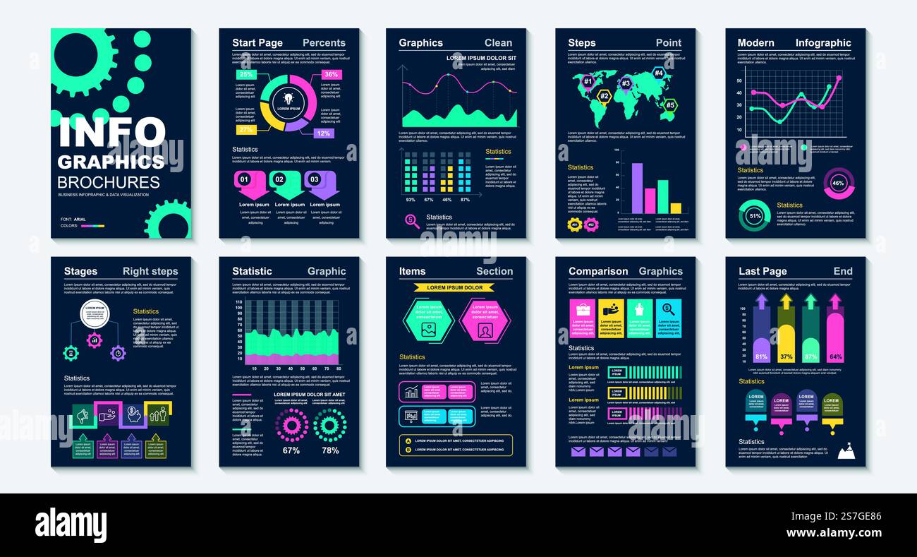 Infographic brochures data visualization vector design template. Can be ...