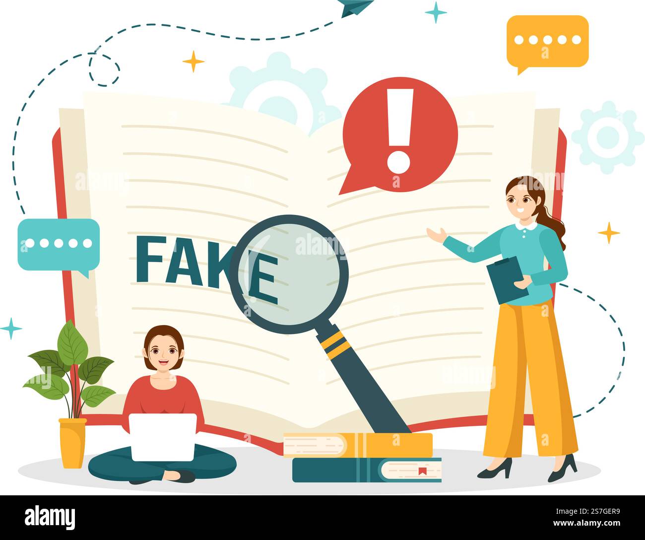 Fact Check Vector Illustration With Myths vs Facts News for Thorough ...