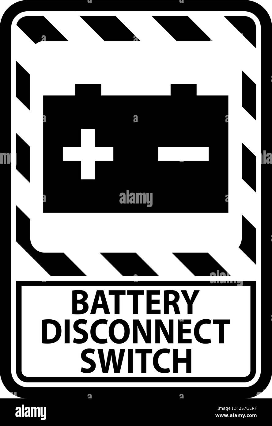 Battery Disconnect Switch Sign On White Background Stock Vector Image ...