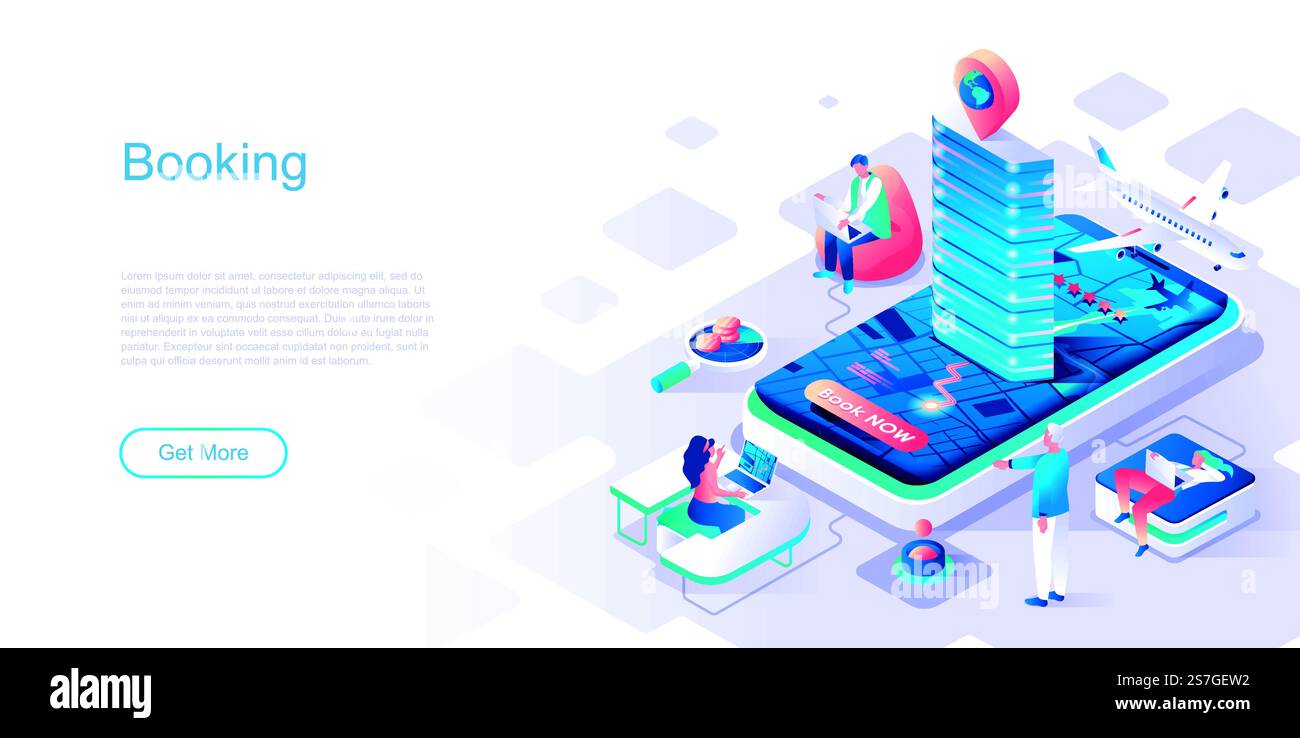 Booking landing page vector template. Ordering boarding tickets website ...