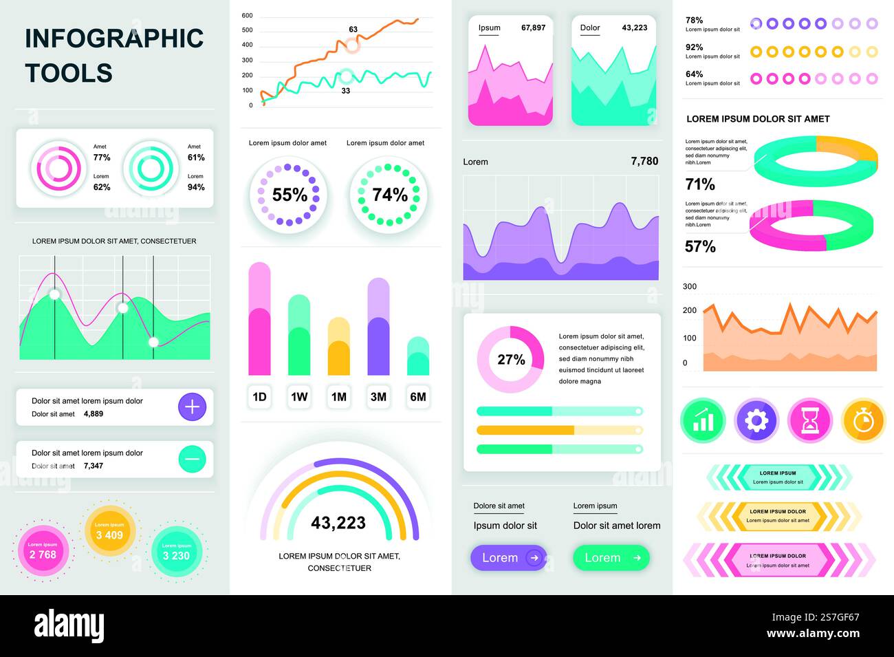 Bundle infographic UI, UX, KIT elements. Different charts, diagrams, workflow, flowchart ...