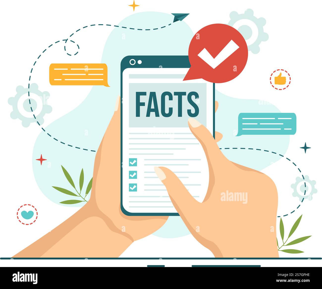 Fact Check Vector Illustration With Myths vs Facts News for Thorough ...