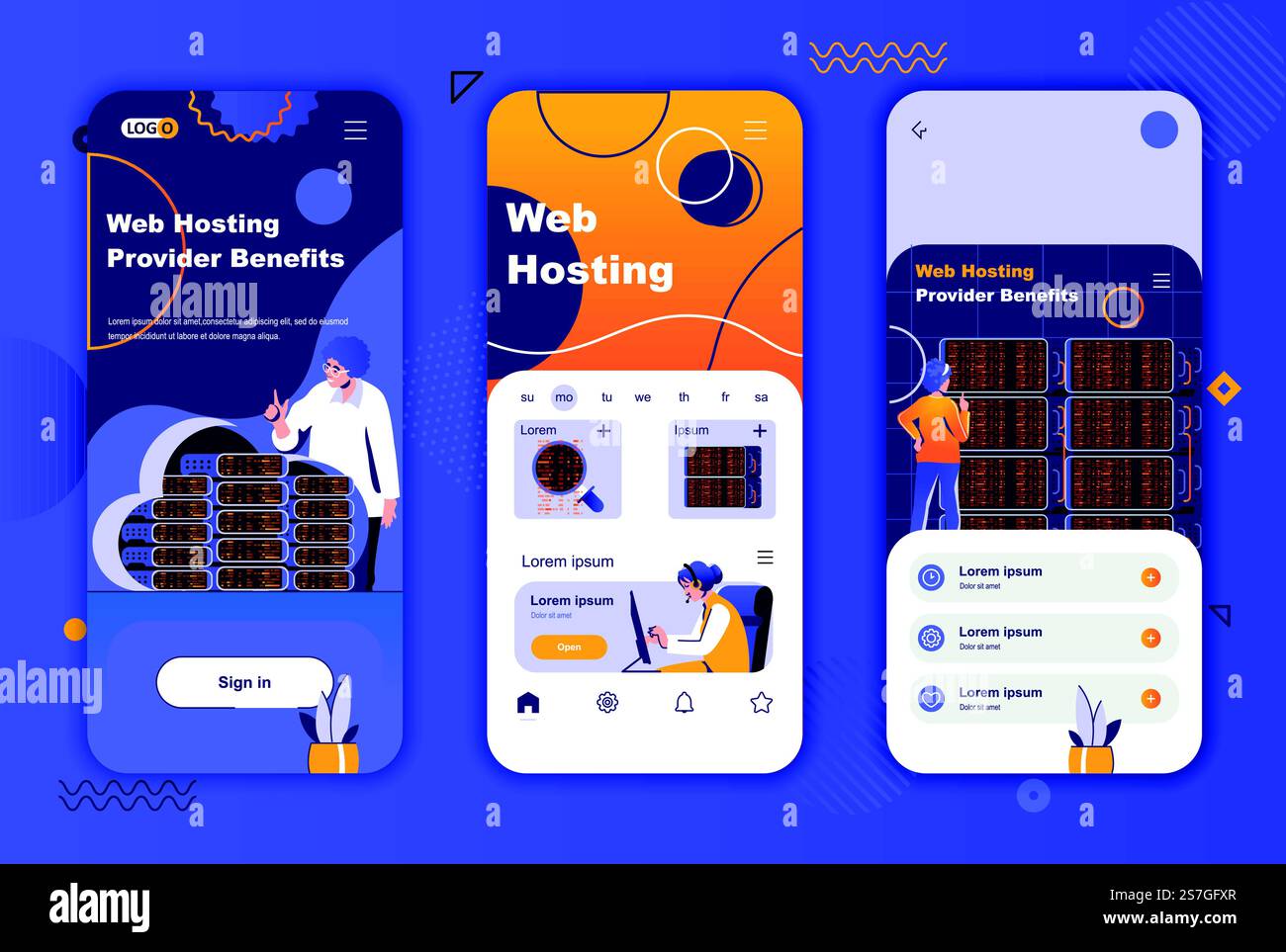 Web hosting provider unique design for social networks stories. Data ...