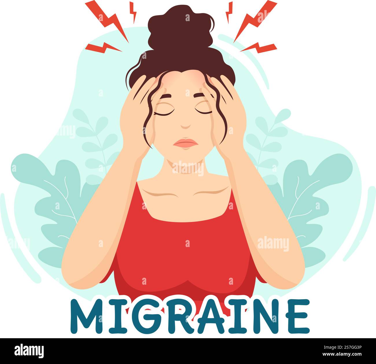 Migraine Vector Illustration People Suffers from Headaches, Stress and ...