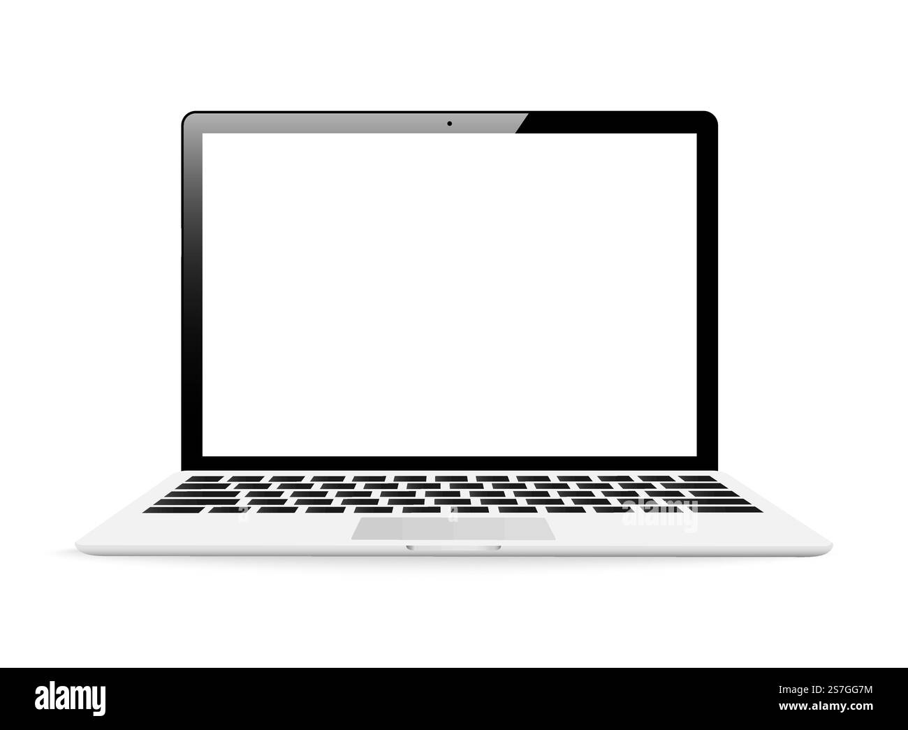 Modern glossy laptop on white background. Vector illustration. Modern ...