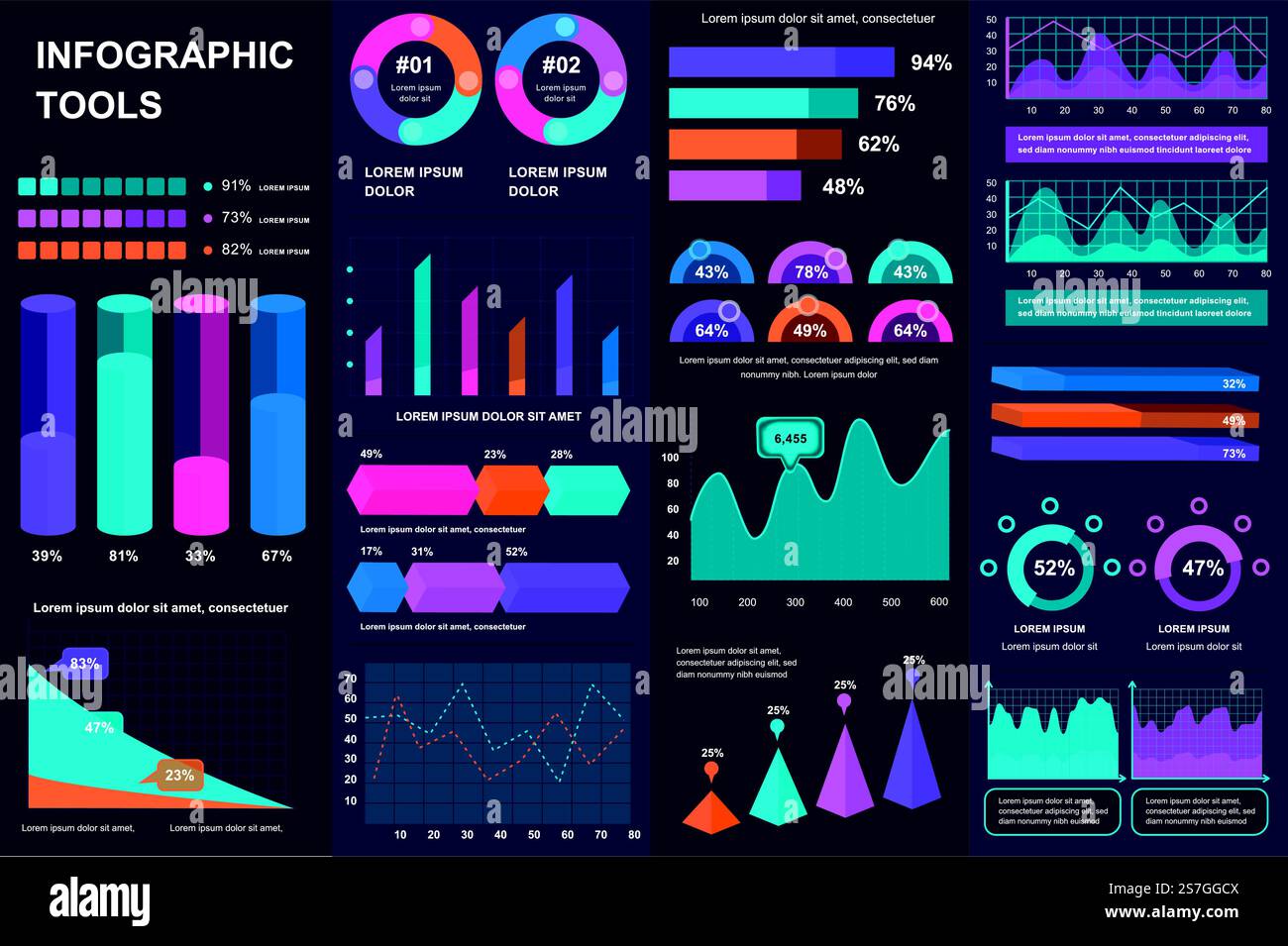 Bundle infographic UI, UX, KIT elements. Different charts, diagrams, workflow, flowchart ...