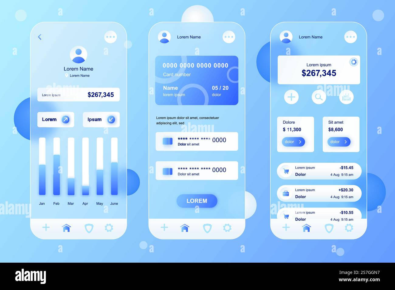 Online banking neumorphic elements kit for mobile app. Accounting in ...