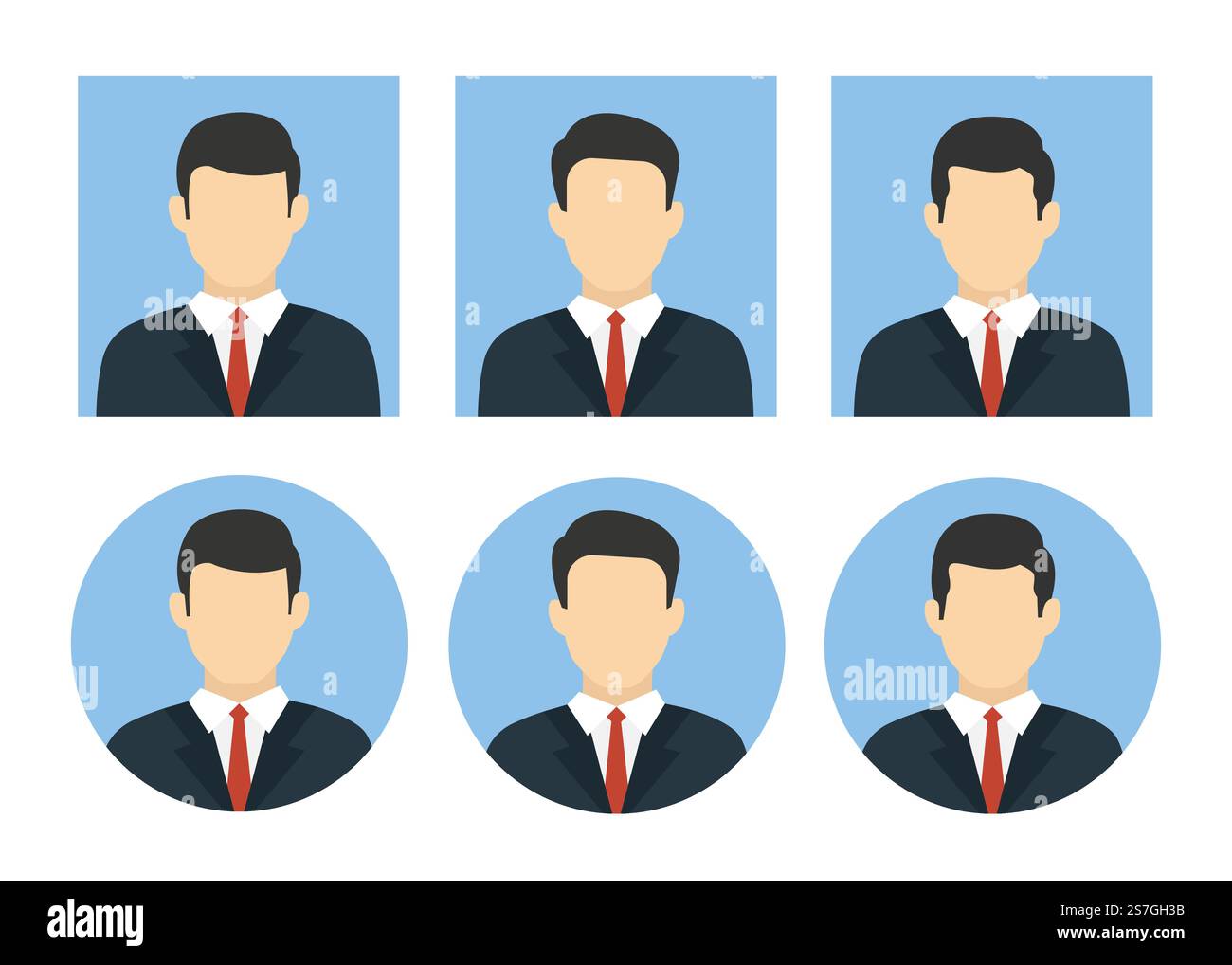 Business avatars man icon in flat. Vector illustration Stock Vector ...